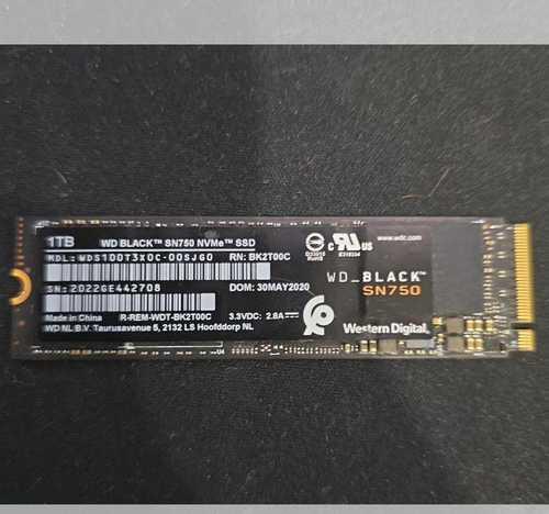 Ssd m2 nvme 1tb was black sn750