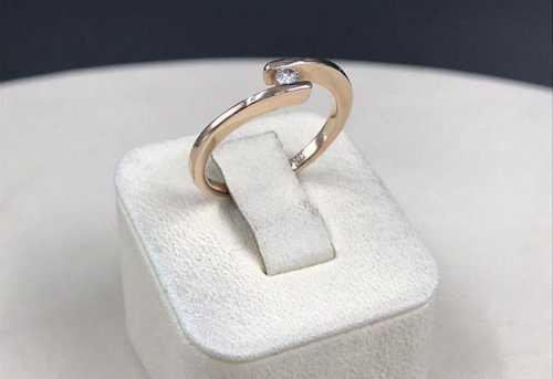 Золотое кольцо с бриллиантом 585 размер 16,5 РФ