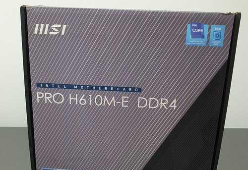 Материнская плата MSI PRO H610M-E DDR4