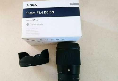 Sigma 16 mm f/1.4 DC DN Sony E
