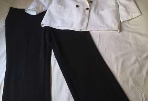 Белый винтажный пиджак, брюки Некст
