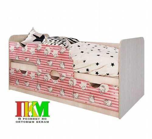 Кровать детская Минима с ящиками китти