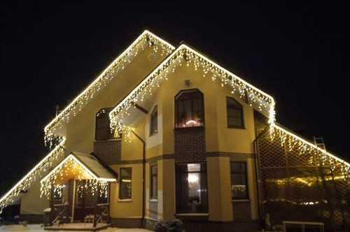 Новогоднее освещение домов гирляндой ceimar
