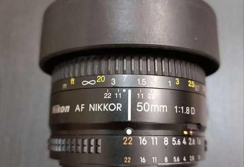 Объектив Nikon 50mm f 1.8 D AF nikkor
