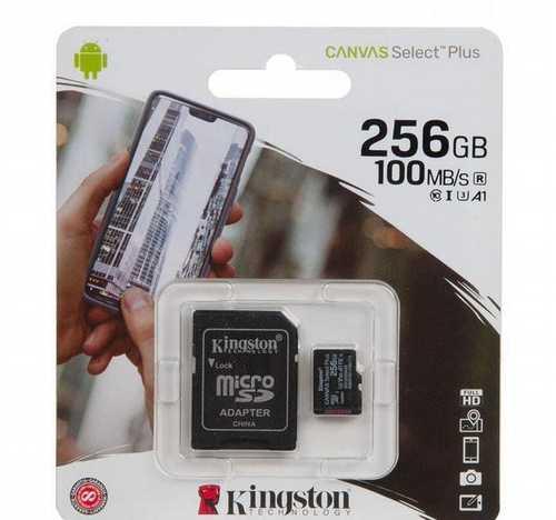 Карта памяти microsdxc 256Gb Kingston Class 10 + a