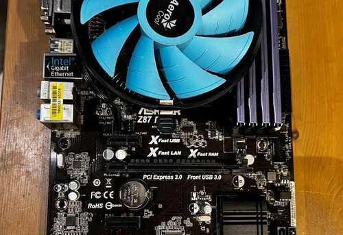 Комплект ASRock LGA1150 Z87 Pro3 + I5 4590 + 16 gb