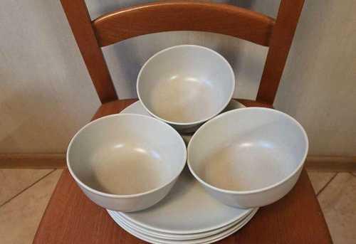 Набор керамических тарелок и салатников IKEA