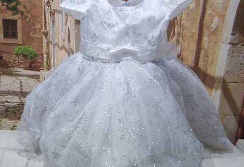 Платье для девочки снежинка