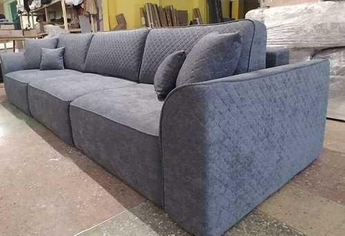 Модульный удлиненный диван со стёжкой