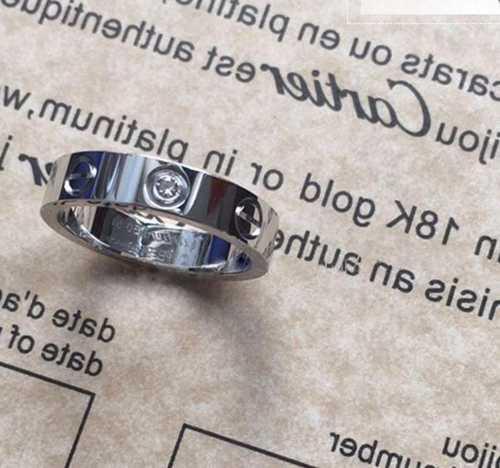 Обручальное кольцо Cartier Love белое золото 1 бр. 0.0266 ct