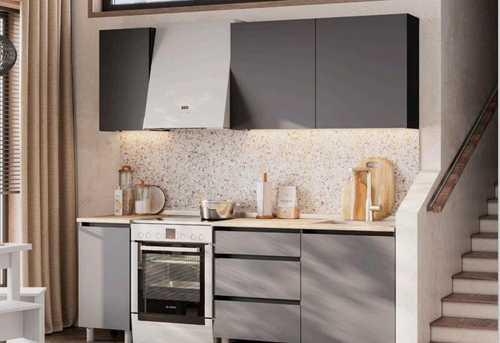 Кухонный гарнитур новый 1.6 м графит серый
