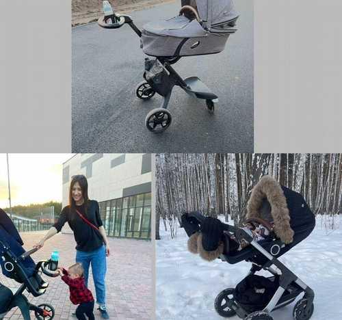 Коляска stokke xplory/traiz v6 4 в 1 зимний кит