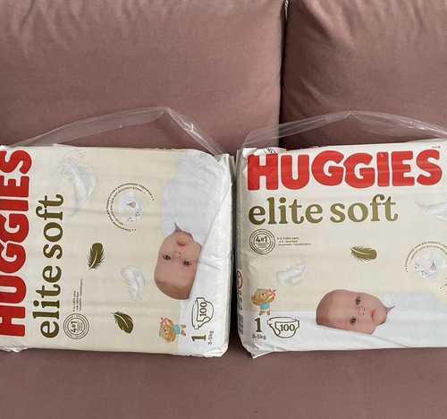 Подгузники huggies elite soft 1 100 штук