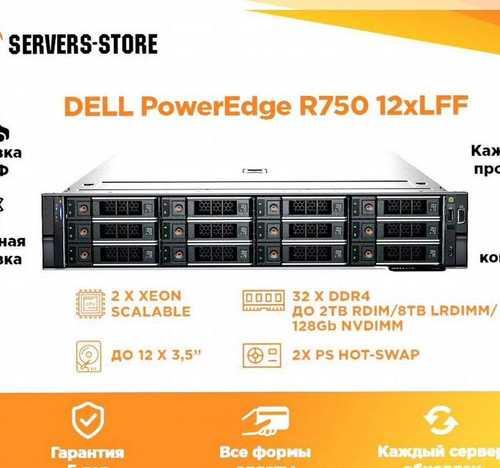 Сервер dell PowerEdge R750 12xLFF