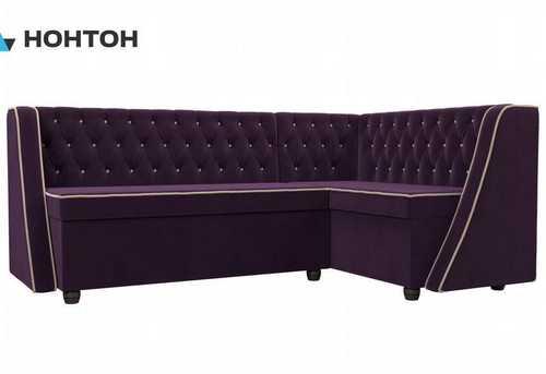 Кухонный угловой диван Лофт велюр фиолетовый
