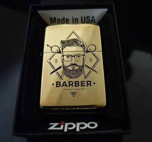 Зажигалка zippo с гравировкой Barber(Барбер)