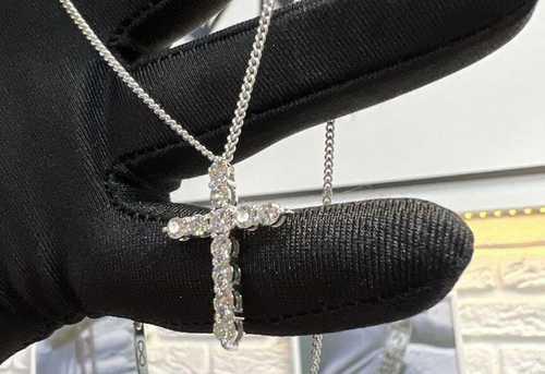 Золотой крест Tiffany с бриллиантами