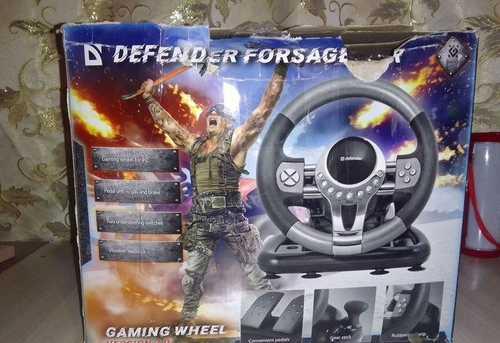 Игровой руль с педалями Defender Forsage GTR