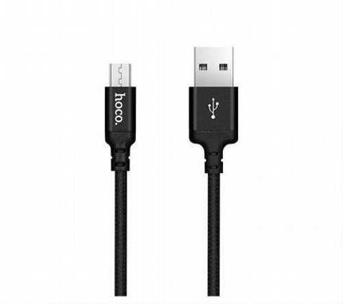 Дата-кабель USB 2.4A для micro USB Hoco X14 нейлон