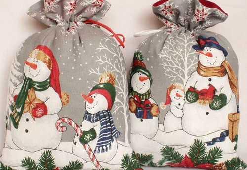 Мешок для новогодних подарков "Снеговик"