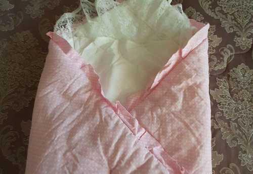Конверт одеяло на выписку для девочки