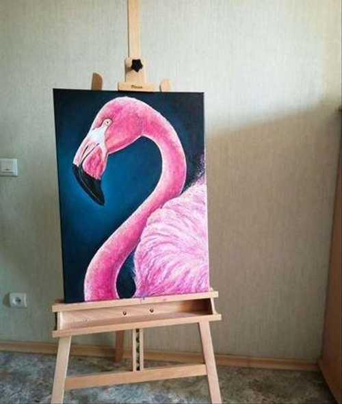 Картина маслом на холсте "Фламинго"