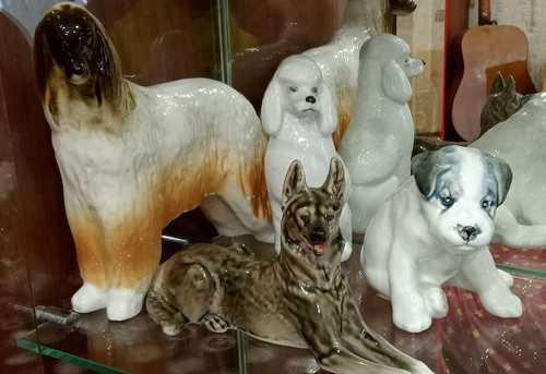 Фарфоровые статуэтки лфз собаки
