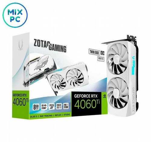 Видеокарта RTX4060Ti 8GB Zotac Twin Edge OC White