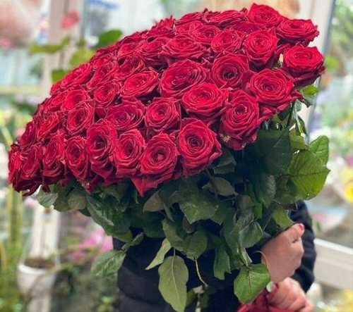 Роза красная 70 см букет Москва