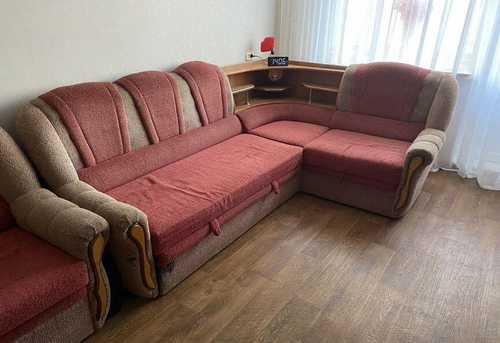 Угловой диван с 2 креслами