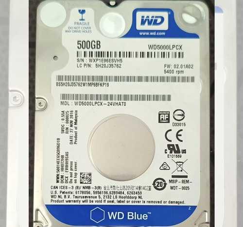 Жесткий диск WD Blue 500GB 2.5