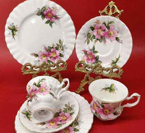 Чайное трио Роза Прерий от Royal Albert. Англия