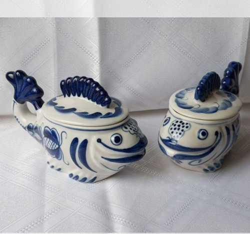 Икорница рыбка гжель