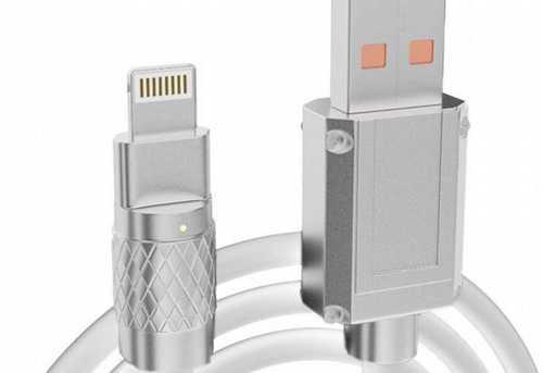 Шнур для зарядки USB+iPhone неповоротный белый