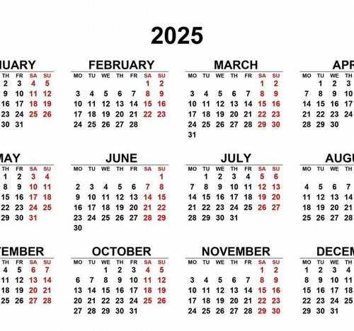 Календарь на 2025 год