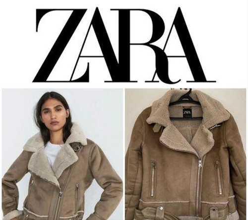 Дубленка Zara 44 женская куртка весна осень