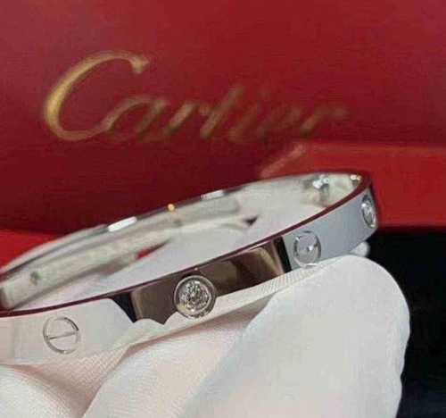 Cartier браслет Love, белое золото, 0,42 ct