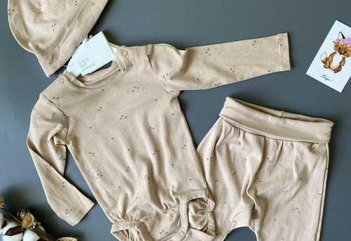 Комплект для малышей H&M 74: боди, штаны, шапочка