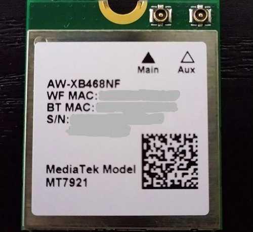 Wi-Fi 6/6E M.2 MediaTek MT7921 AW-XB468NF