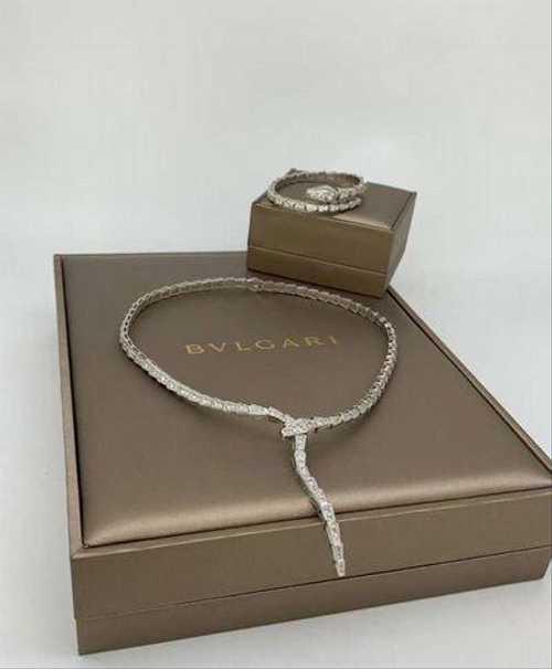 Bvlgari Золотое Колье Цирконы