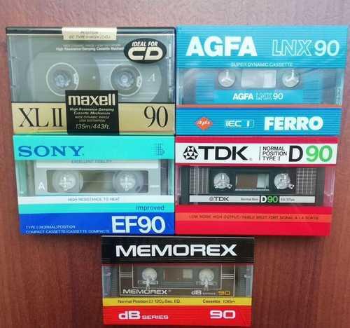 Новые аудиокассеты maxell, agfa, sony, TDK