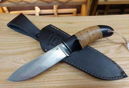 Нож "Кабанчик" Х12мф, граб, береста, кожаные ножны