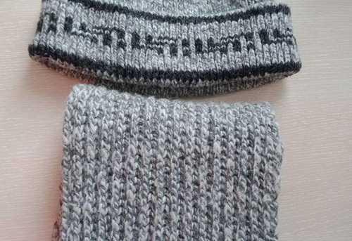 Комплект шапка и шарф женский шерсть