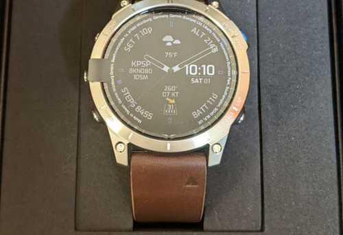 Часы Garmin D2 Mach 1 с коричневым ремешком, новые