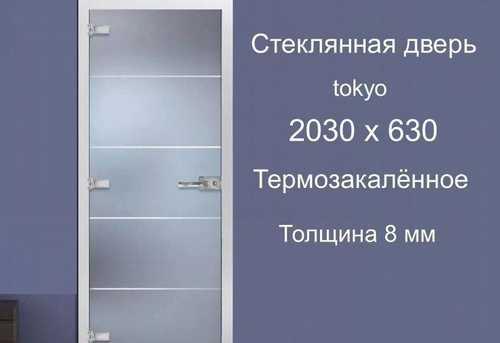 Стеклянная дверь Tokyo белая 2030х630 с фурнитурой