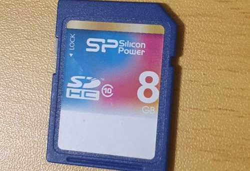 Карта памяти sdhc 8gb SiliconPower