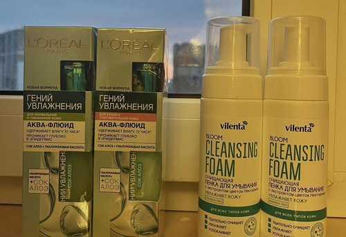 Флюид Гений увлажнения L'Oreal, пенка Vilenta
