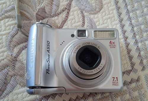 Компактный фотоаппарат canon powerShot A550