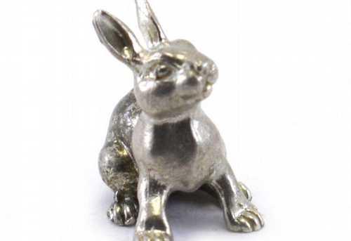 Статуэтка - миниатюра "Заяц". Серебро