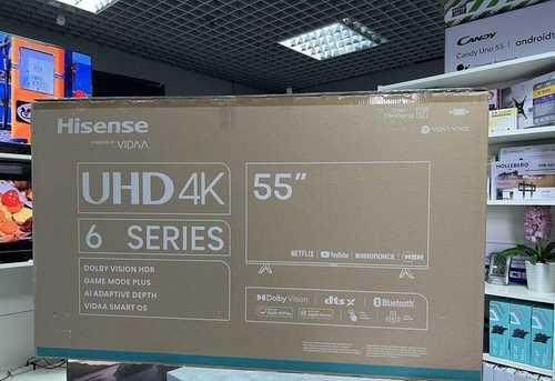 Новый 55" (140 см) Hisense 55A6K vidaa 4К Ultra HD
